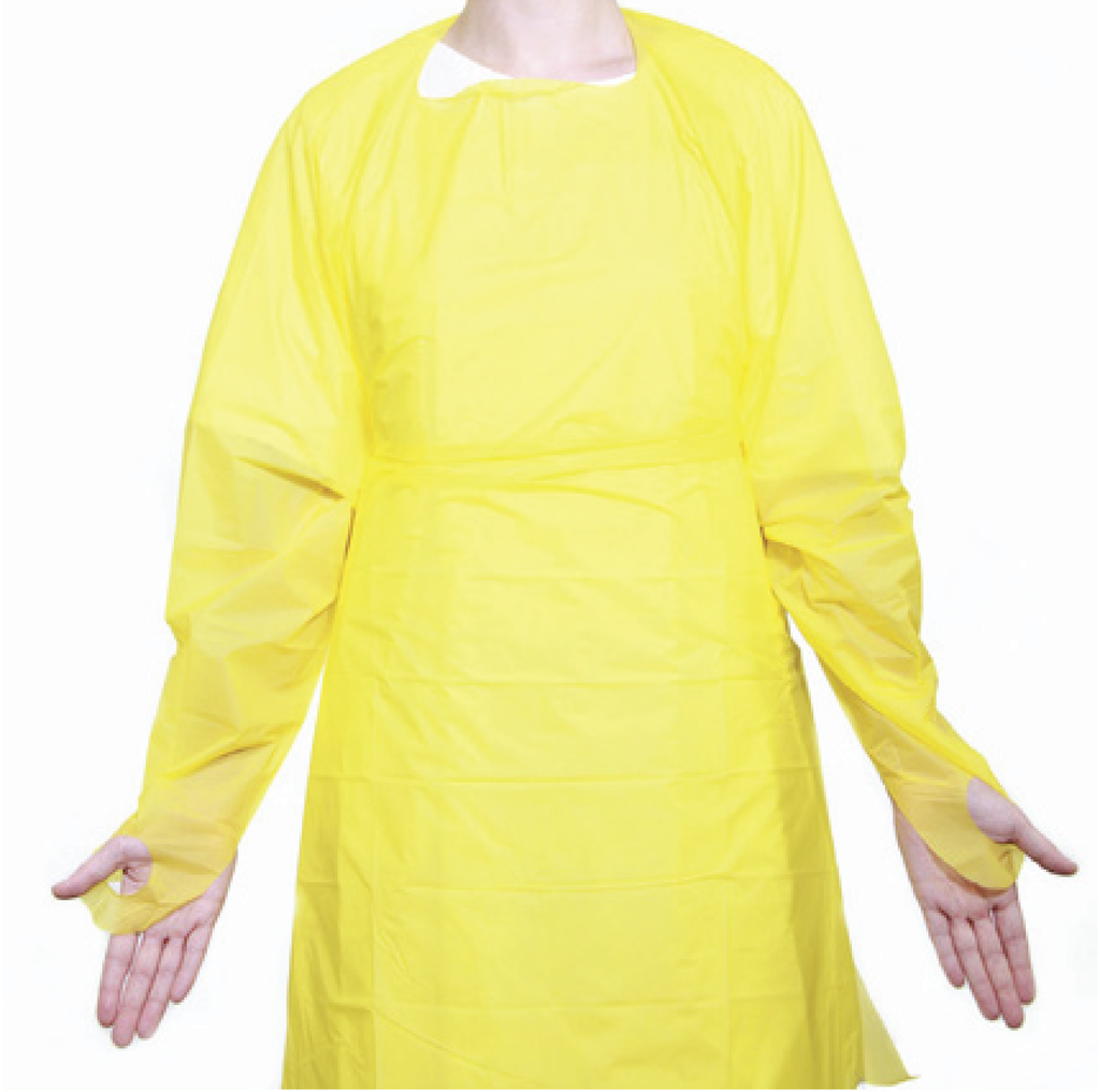 HALYARD IMPERVIOUS THUMBS UP FILM GOWN WITH THUMBHOOKS YELLOW, X-LARGE ...